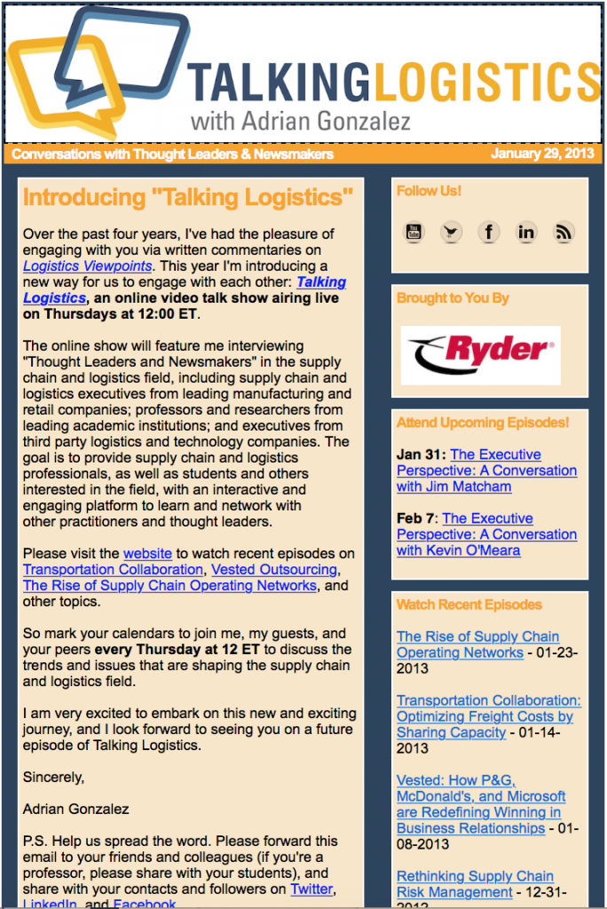 7 Years Talking Logistics - Talking Logistics with Adrian Gonzalez